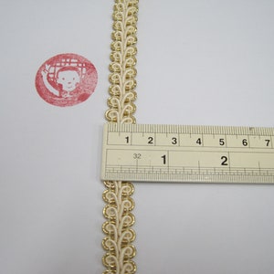 5 Yards 1/2" Cream Gimp Braided Gold Metallic Edge Trim, Gimp Braid ...