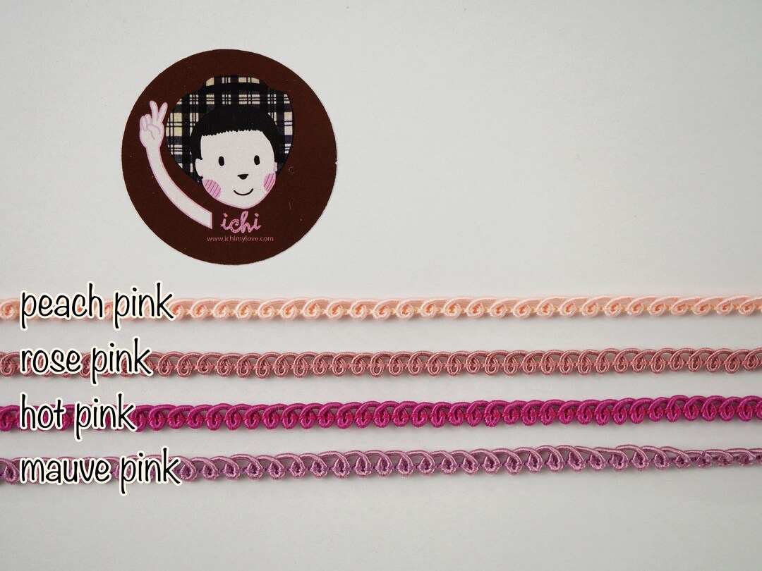 5 Yards 3/16" Pink Picot Braid, Picot Edge, Single Picot Trim, Loop ...