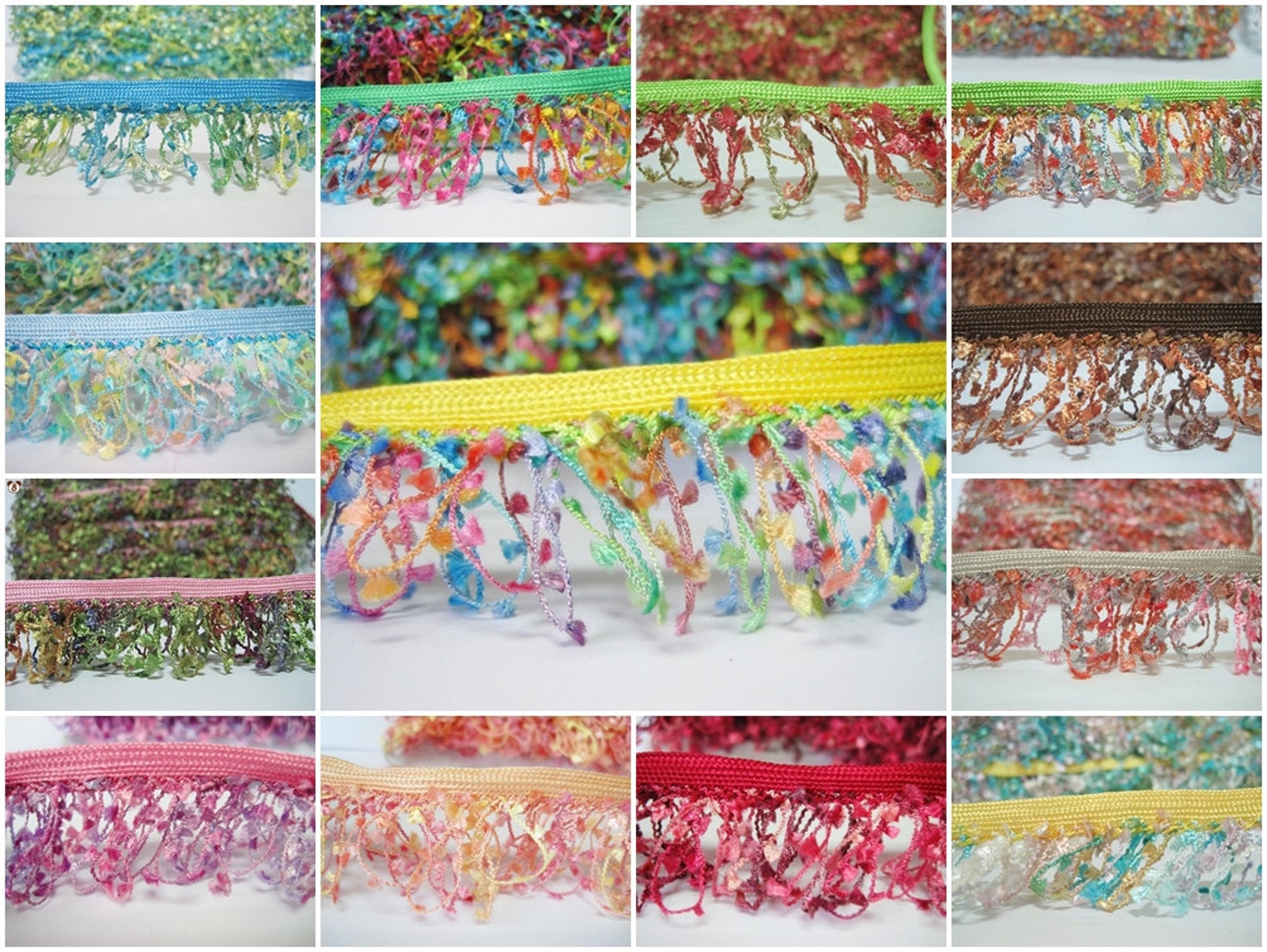 5 Yards Soft Pink Loop Trim Multicolored Tiny Tassel Trim - Etsy