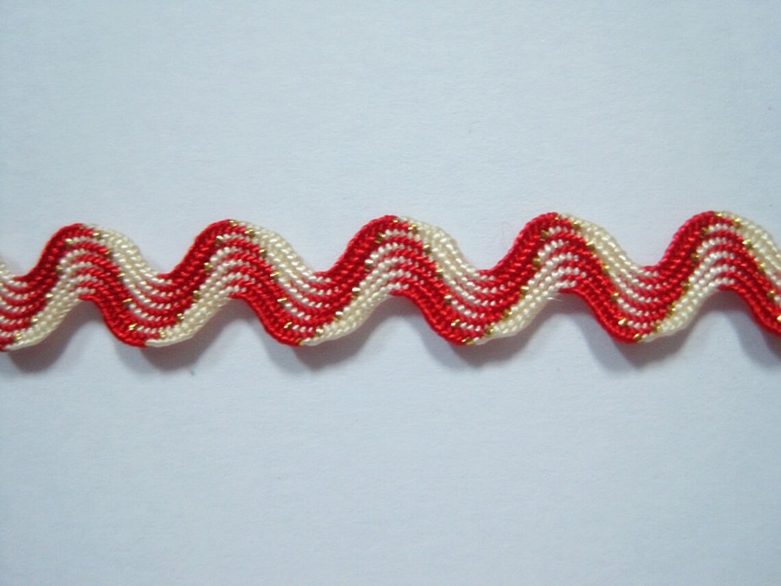 5 Yards Red Baby Rick Rack Trim With Gold Glitter Wholesale | Etsy