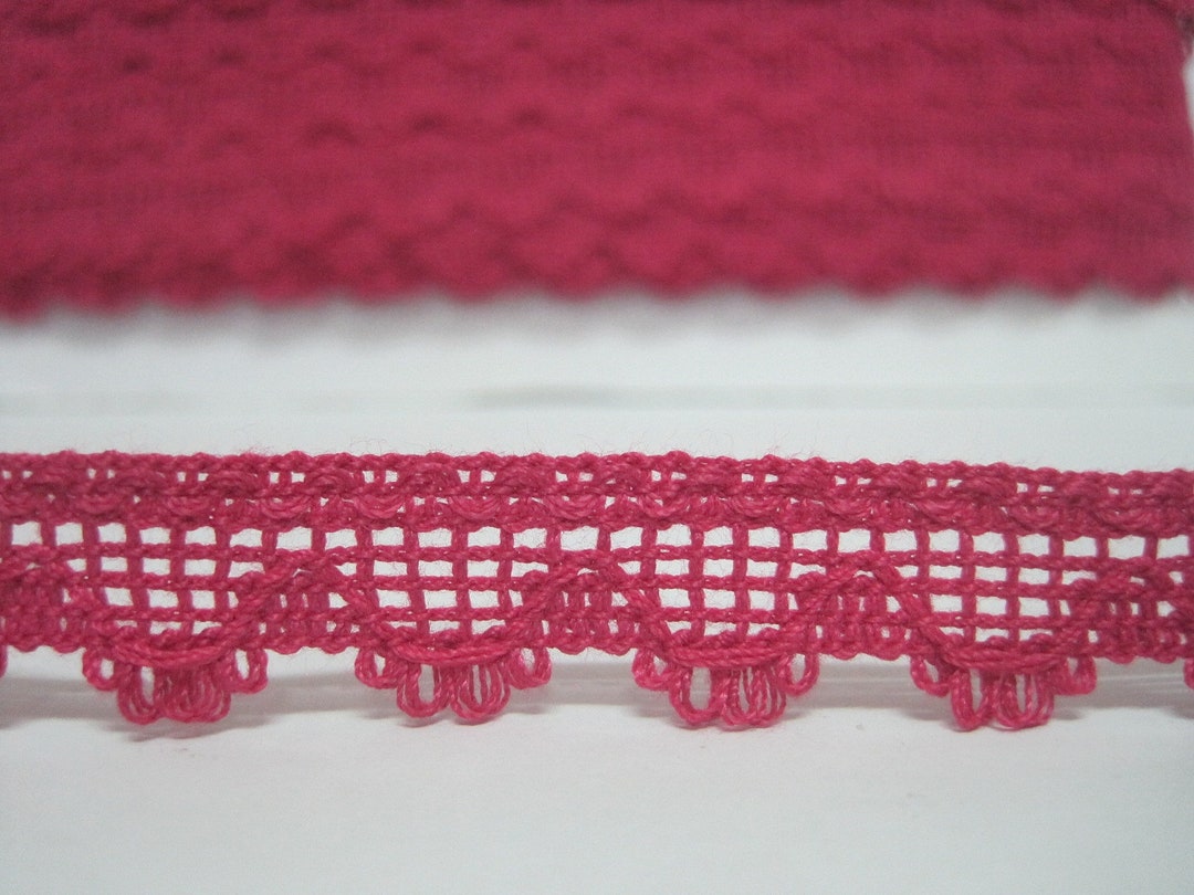 5 Yards 5/8" Hot Pink Lace Trim, Lace Trim, Lace Trim Ribbon, Wholesale ...