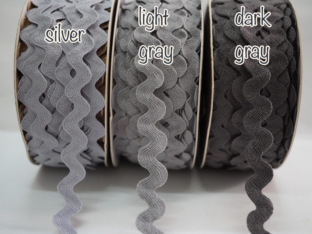 5 Yards 5/8" Gray Matte Rick Rack Trim, Silver Ric Rac Trim, Rick Rack ...