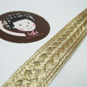 5 Yards 9/16" Light Gold Metallic Braid, Gold Lace, Gold Braid, Gold ...
