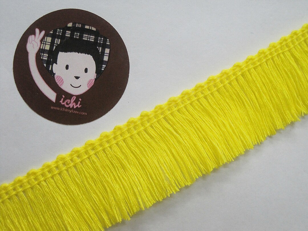 5 Yards Bright Yellow Cotton Tassel Trim, Yellow Tassel Fringe ...