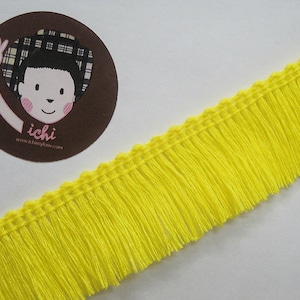 5 Yards Bright Yellow Cotton Tassel Trim, Yellow Tassel Fringe ...