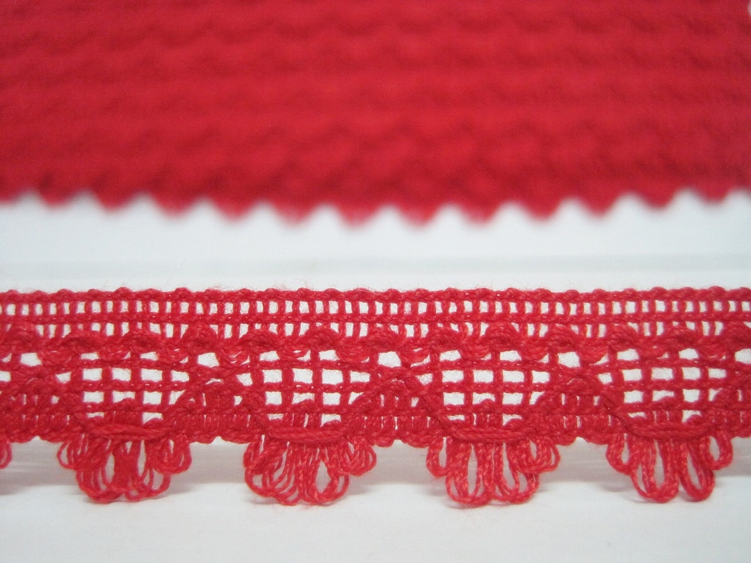 5 Yards 5/8" Red Lace Trim, Lace Trim, Lace Trim Ribbon, Wholesale Lace ...