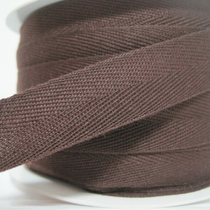 5 Yards 3/4" Dark Brown Wide Herringbone Tape, Brown Trim, Brown Cotton ...