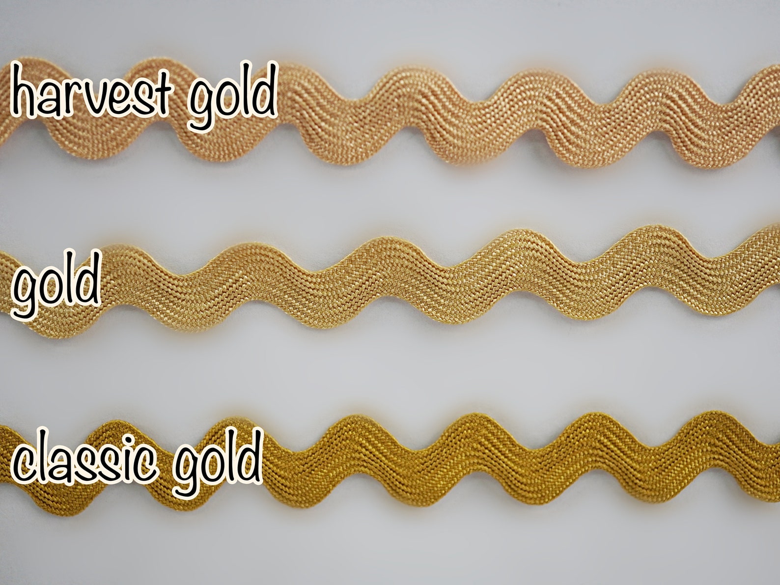 5 Yards 1/2" Gold Rick Rack Trim, Gold Ric Rac Trim, Rick Rack Lot ...