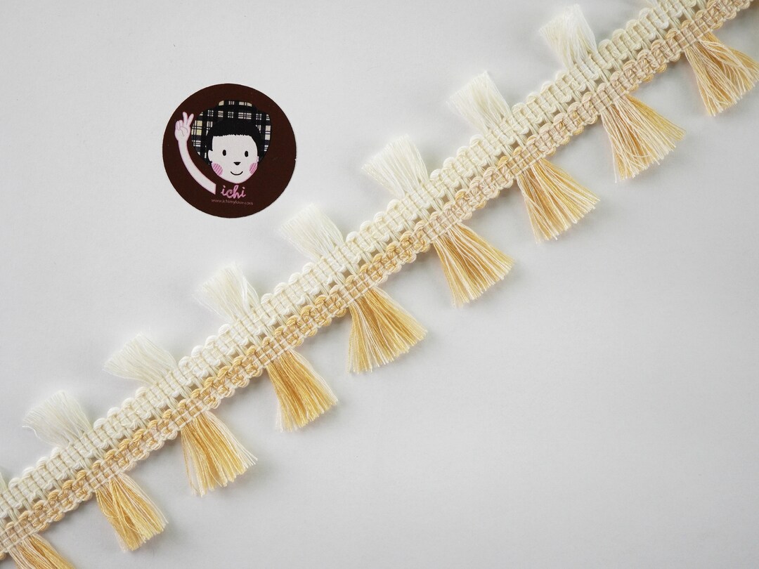 5 Yards Cream Double Sided Fringe, Tassel Fringe, 2 Sides Fringe, 2 ...
