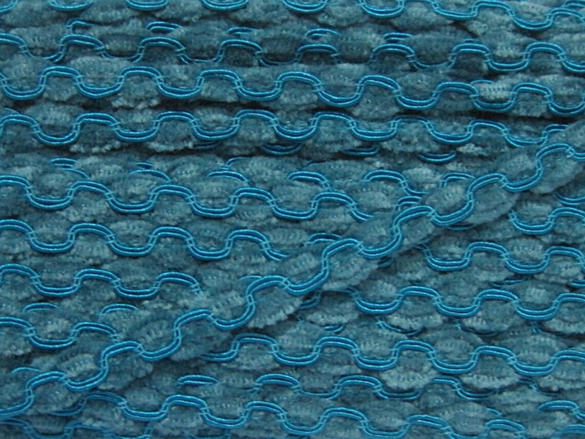 5 yards 1/4 Aqua Blue Chenille Braided Rick Rack | Etsy