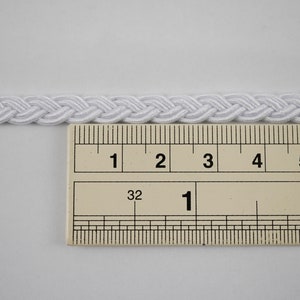 5 Yards 1/4" White Braided Cord, White Cord, Flat Braided Cord, Flat ...