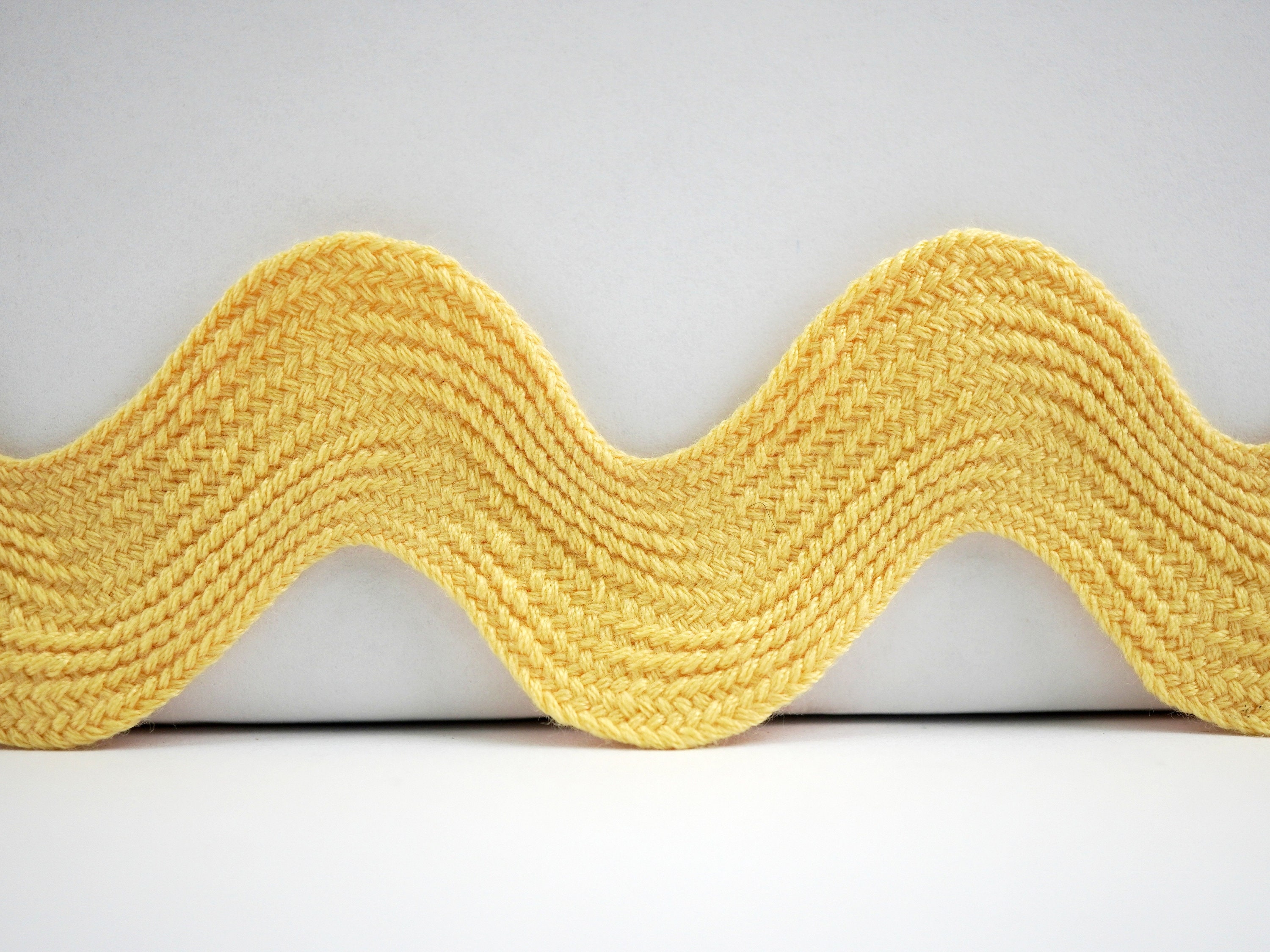 5 Yards Yellow Jumbo Rick Rack Trim, Yellow Rick Rack, Jumbo Ric Rac ...