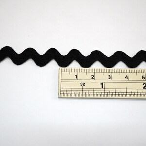 5 Yards 1/2" Black Matte Rick Rack Trim, Black Ric Rac Trim, Rick Rack ...
