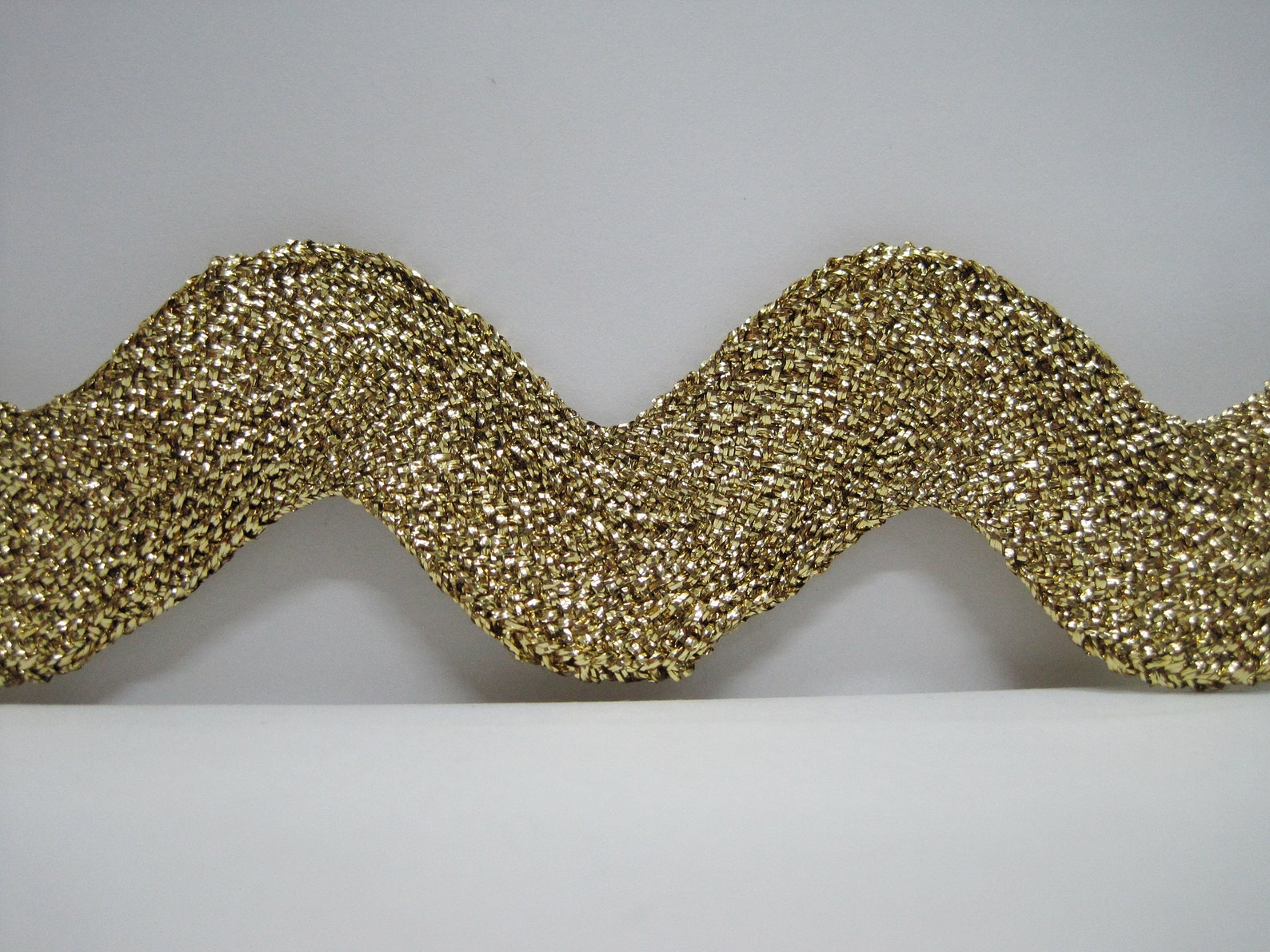 5 Yards Light Gold Jumbo Metallic Rick Rack Trim, Metallic Rick Rack ...
