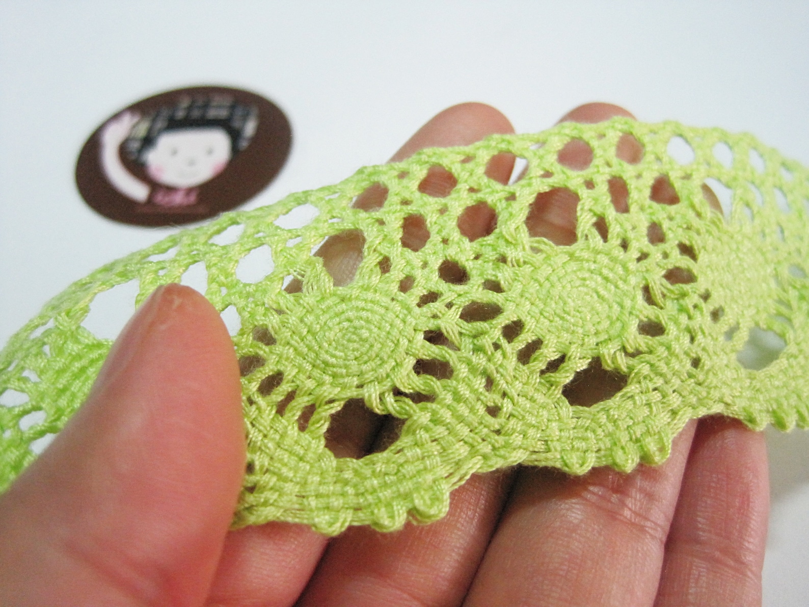 5 Yards Lime Green Wide Cotton Lace Trim, Crochet Lace Trim, Green Lace ...