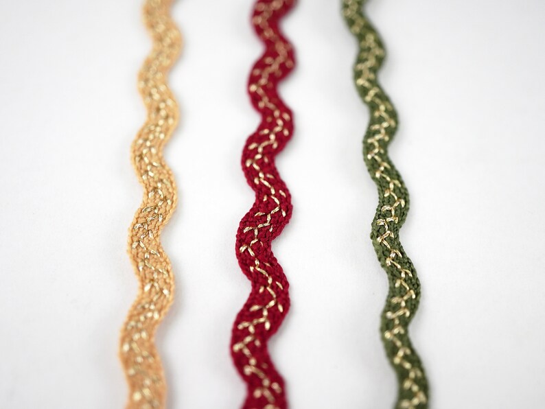 5 Yards Christmas Rick Rack With Gold Metallic Tiny Rick - Etsy
