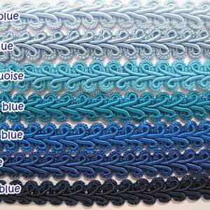 5 Yards 1/2" Navy Blue Gimp Braided Trim, Gimp Braid, Braided Cord ...