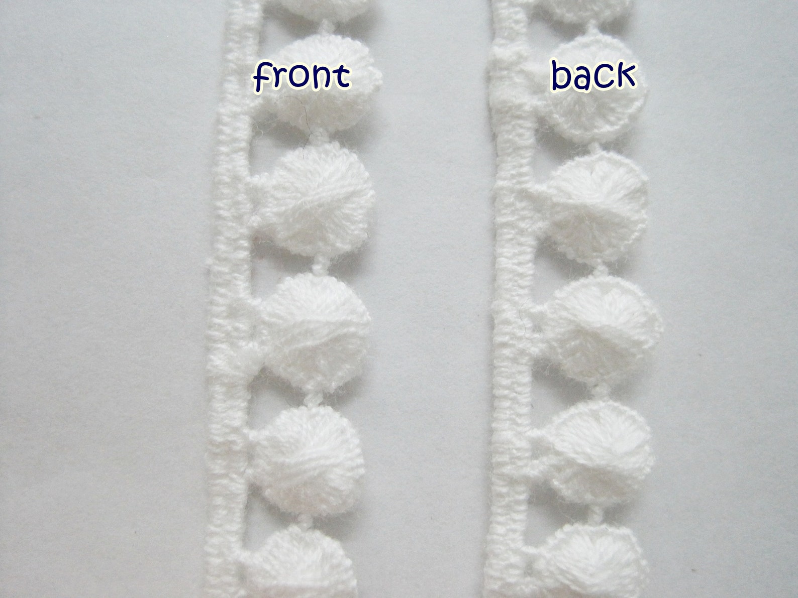 5 Yards Off-white Flat Ball Trim, White Trim, Cotton Trim, Trim Lot ...