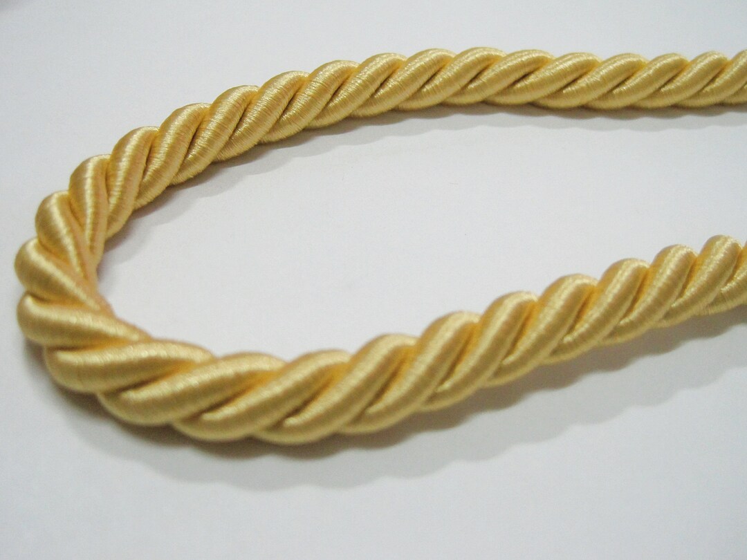 5 Yards 8 Mm Gold Twist Cord, Braided Cord, Soutache Cord, Twisted Cord ...