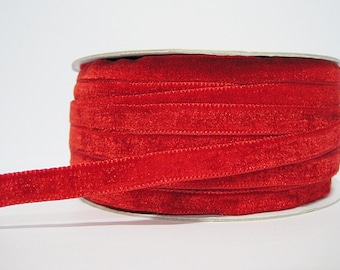 Red Velvet Ribbon Wired 2 1/2 Inch Wide Gold Edges - Etsy