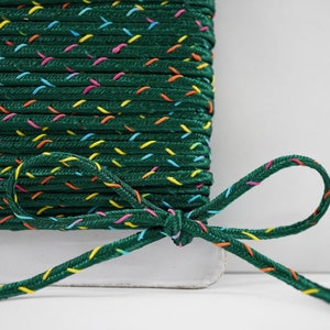 5 Yards Green Sprinkles Soutache Cord, Soutache Braid, Shiny Cord, Flat ...