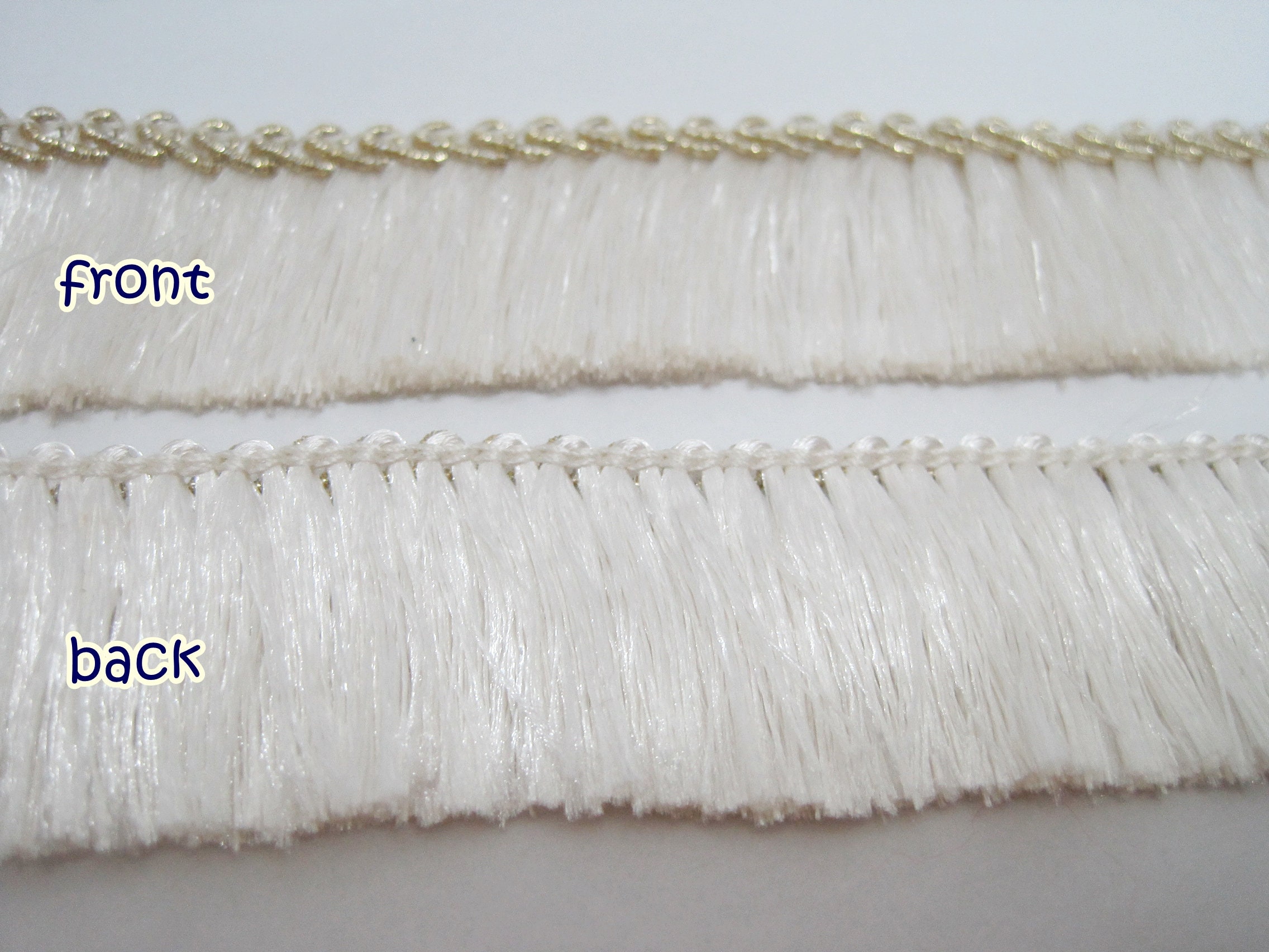 5 Yards Ivory Tassel Fringe Gold Metallic White Trim Fringe | Etsy