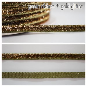 5 Yards 3/16" Gold Metallic Glitter Ribbon, Glitter Yarn, Sparkle ...