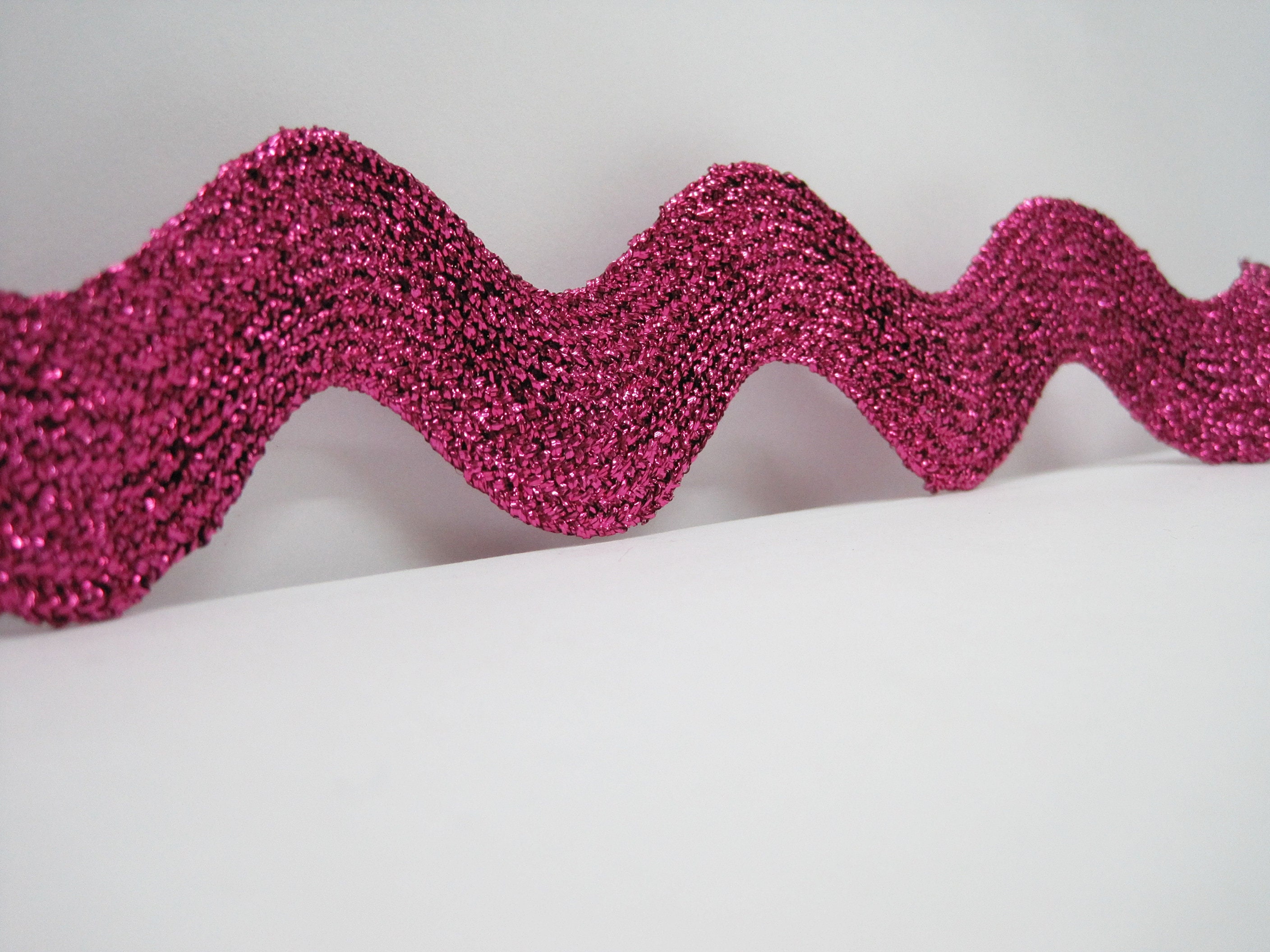 5 Yards Hot Pink Jumbo Metallic Rick Rack Trim, Metallic Rick Rack ...
