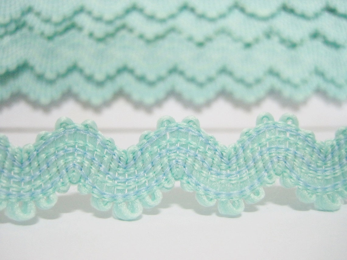 5 Yards Mint Elastic Rick Rack Trim Elastic Trim Ric Rac - Etsy