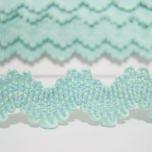 5 Yards Mint Elastic Rick Rack Trim, Elastic Trim, Ric Rac Trim, Rick ...