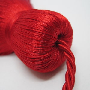 1 Pair Red Double Tassel on Cord, Red Tassel, Tassel on Cord ...