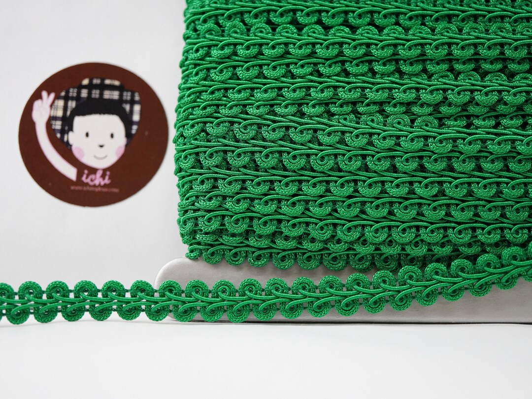 5 Yards 3/8" Pine Green Gimp Braided Trim, Gimp Braid, Braided Cord ...