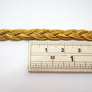 5 Yards 1/4" Gold Braided Cord, Braided Gimp Trim, Scroll Braid Trim ...