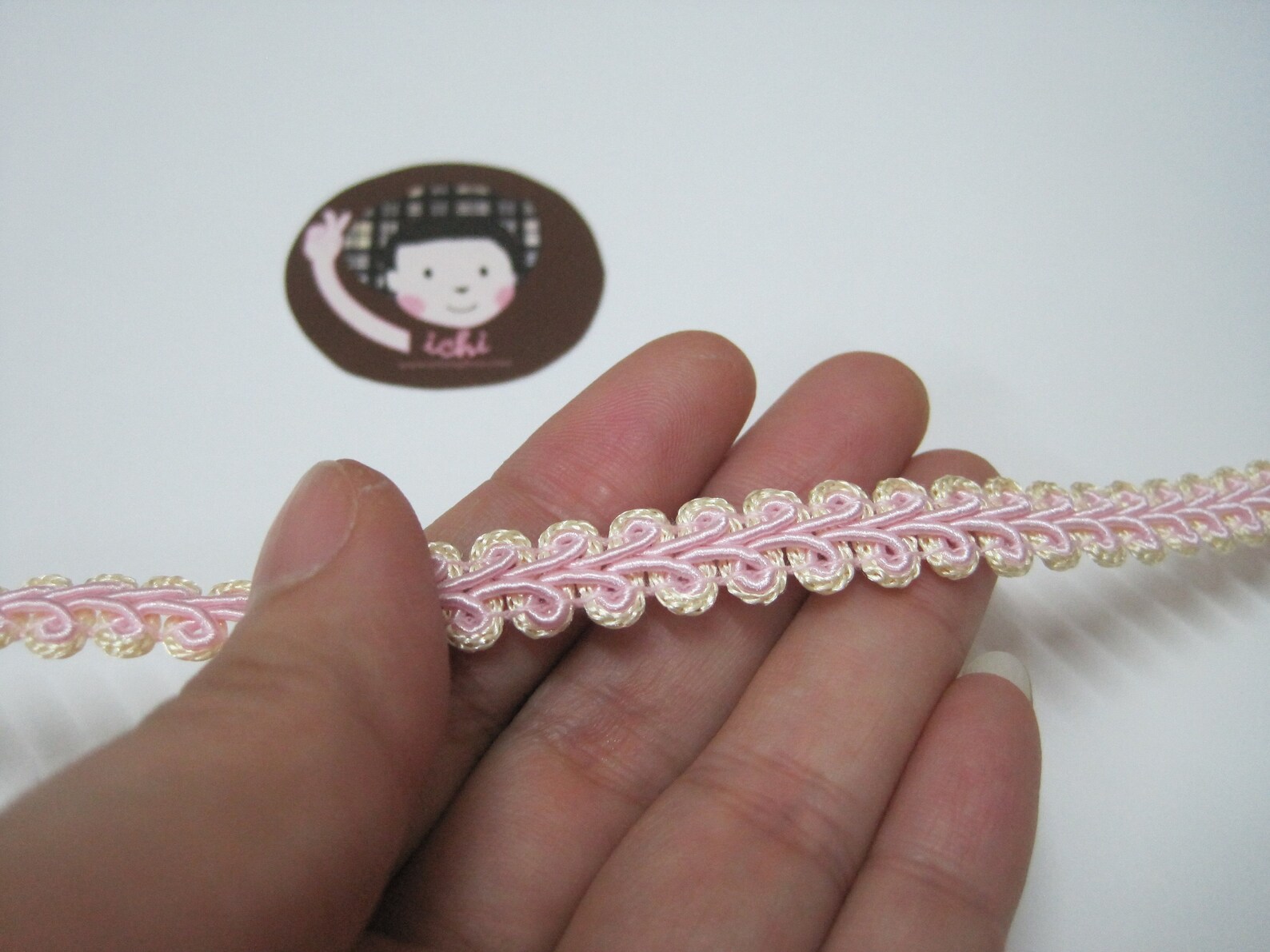 5 Yards 3/8" Soft Pink-vanilla Gimp Braided Trim, Gimp Braid, Braided ...