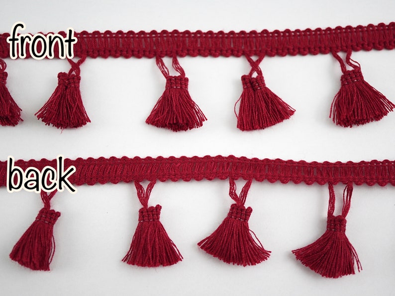 5 Yards Ruby Tassel Fringe, Ruby Tassel Trim, Red Tassel Fringe, Tassel ...