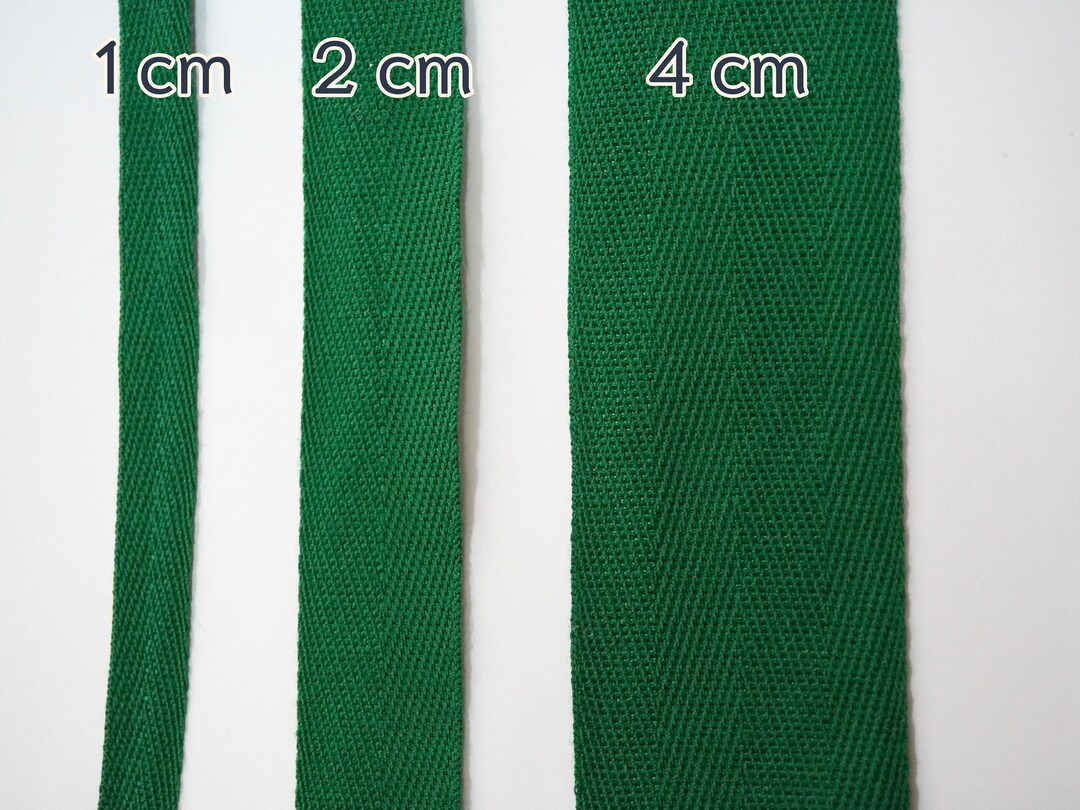 5 Yards Pine Green Herringbone Tape, Green Twill Tape, Green Cotton ...