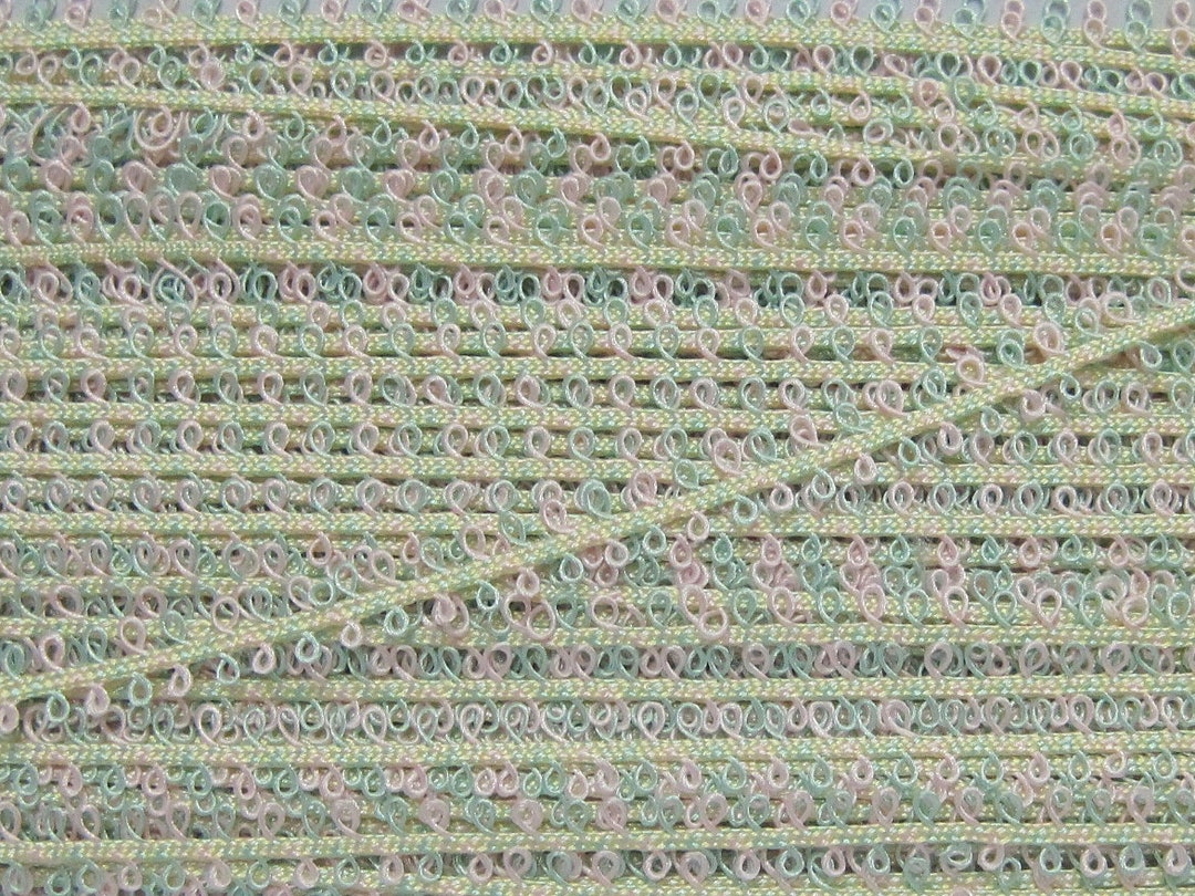 5 Yards 2-tone Pink-green Picot Trim, Picot Edge Trim, Picot Edge ...