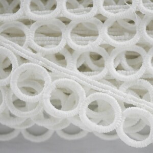 5 Yards Round Loop Lace, White Trim, Ivory Lace Trim, off White Lace ...