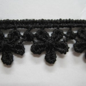 5 Yards Black Flower Lace, Crochet Lace Trim, Ivory Lace Trim, Cotton ...