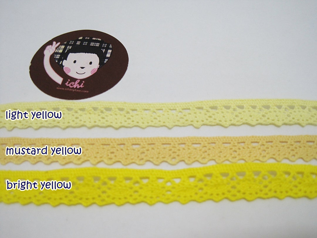 5 Yards 3/8" Yellow Crochet Lace Trim, Lace Trim, Crochet Lace Trim ...