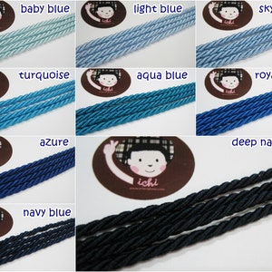 5 Yd 4 Mm Twisted Cord, Blue Twisted Cord, Braided Cord, Soutache Cord ...