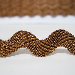 5 Yards Golden Brown Metallic Rick Rack Trim, Brown Trim, Ric Rac Trim ...