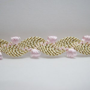 5 Yards Pink Gold Metallic Rick Rack, White Trim, Gold Ribbon ...
