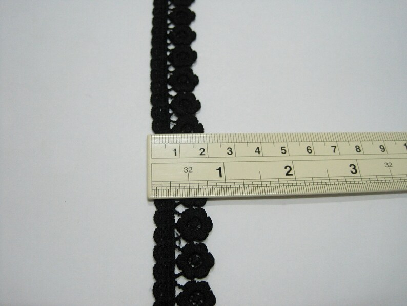 5 Yards Black Flower Lace Crochet Lace Trim Ivory Lace Trim | Etsy