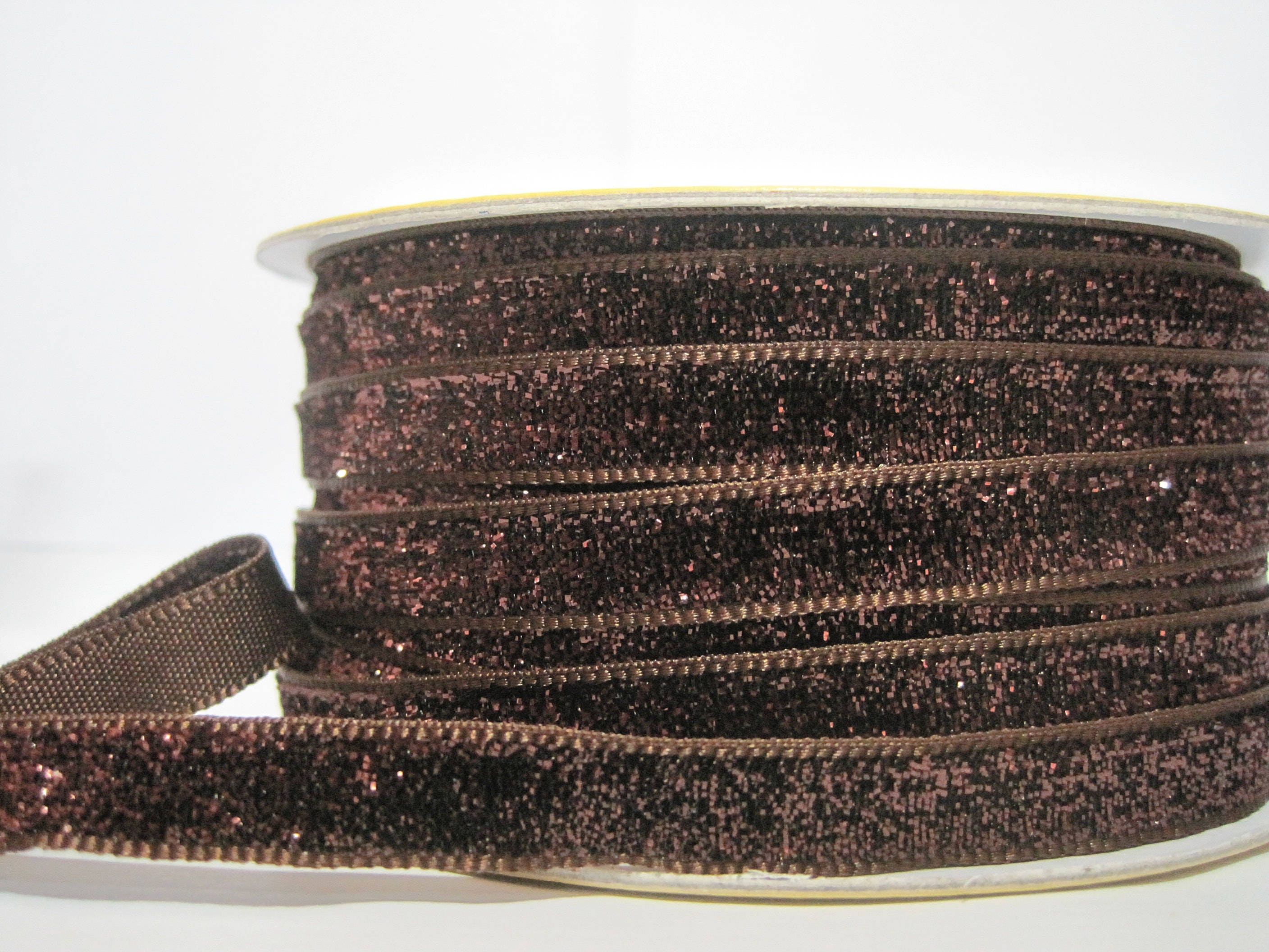 5 Yards 3/8 Dark Brown Metallic Glitter Ribbon Glitter - Etsy