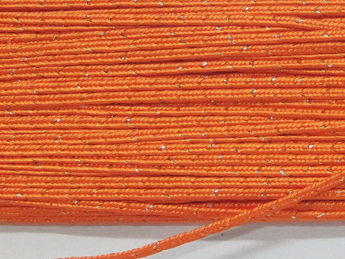 5 Yards 3 Mm Orange-red Soutache Braid With Gold Metallic - Etsy