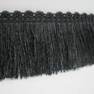 5 Yards Black Cotton Tassel Trim, Black Trim, Black Tassel Fringe ...