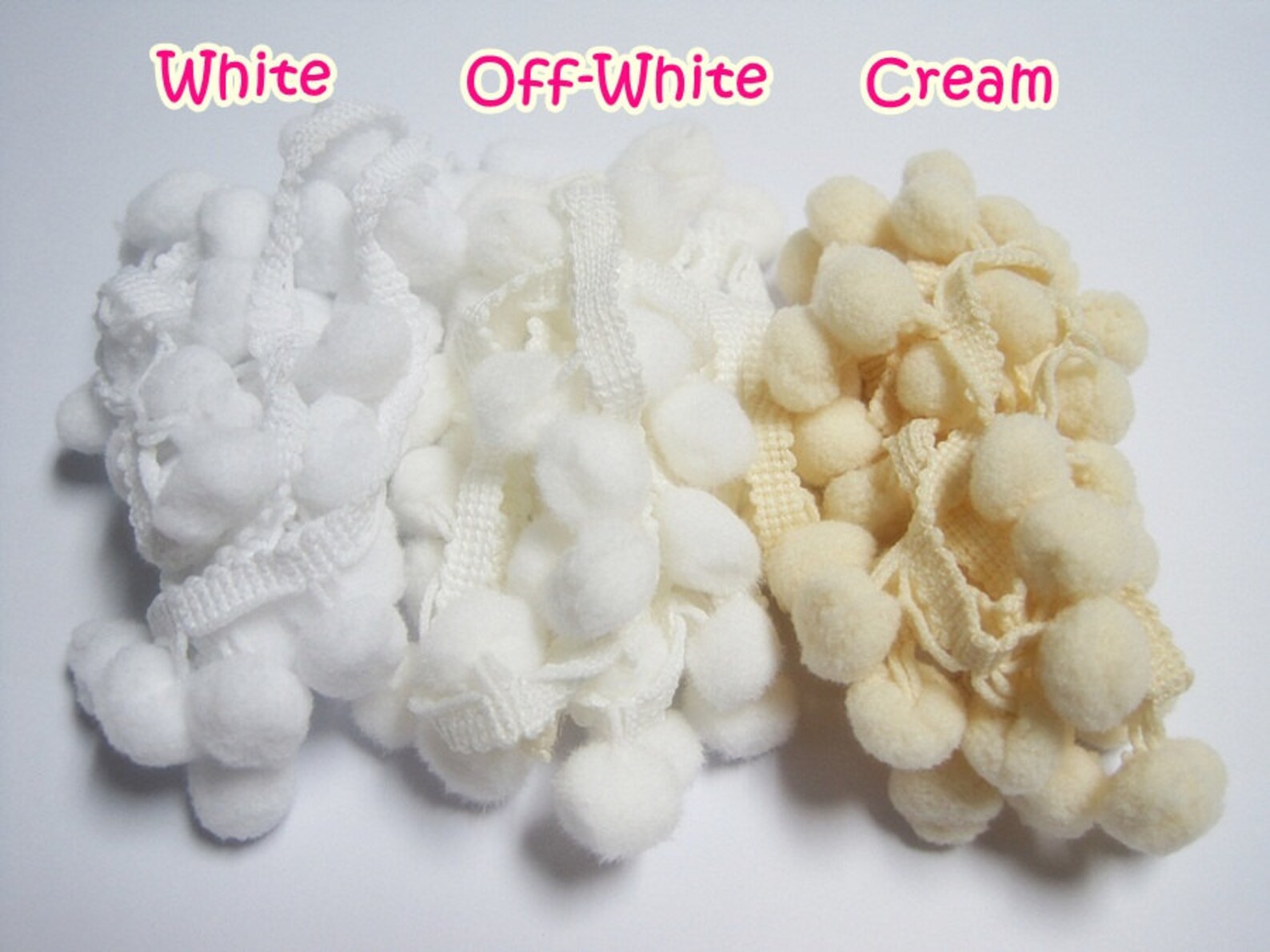 5 Yards 1.2 Cm Pom Pom Trim Off-white Pom Pom Trim Pom Pom | Etsy