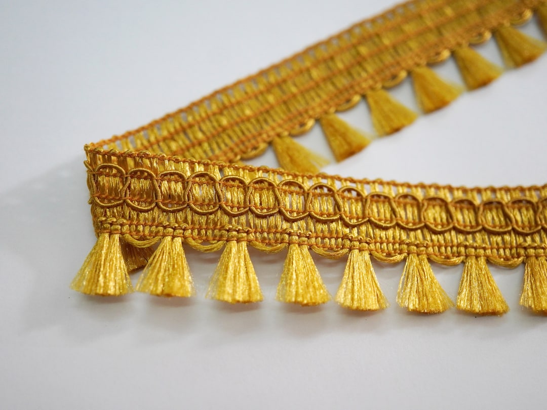 5 Yards 7/8" Classic Gold Tassel Braided Trim - Etsy
