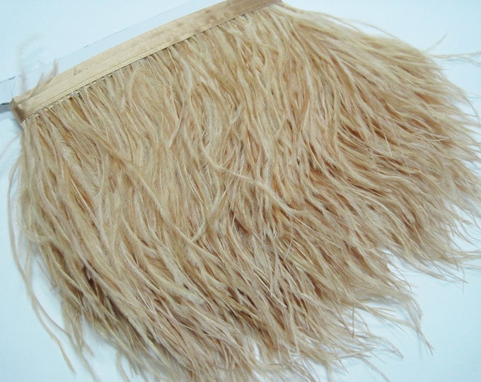 1 Yard Ostrich Trim, Gold Fringe, Ostrich Feather, Ostrich Feather ...